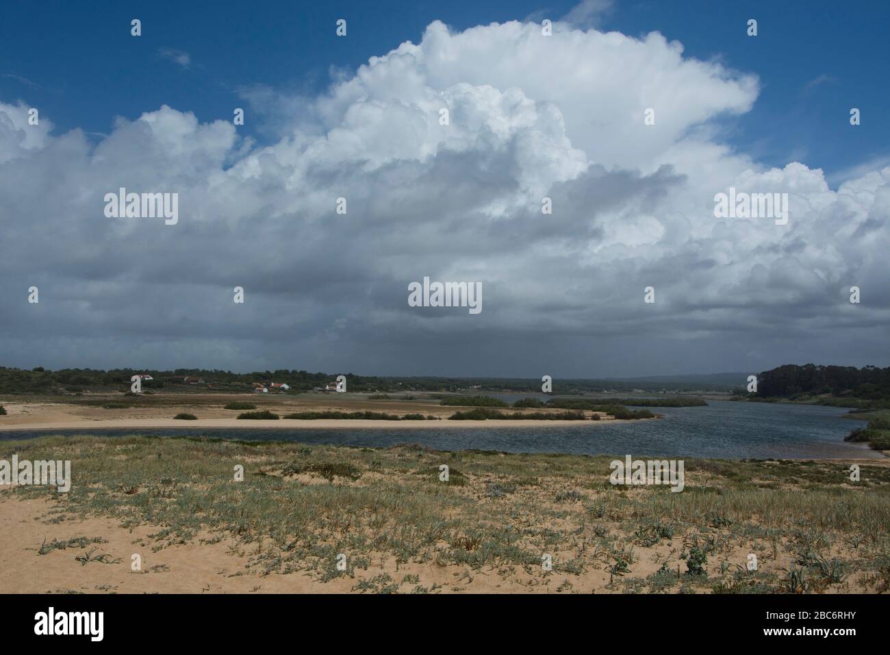 beach and lagoon of Melides on Portugese West Coast Stock Photo - Alamy