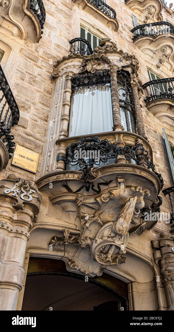 BARCELONA, SPAIN - JUNE 04, 2019: Casa Calvet is a building designed by ...