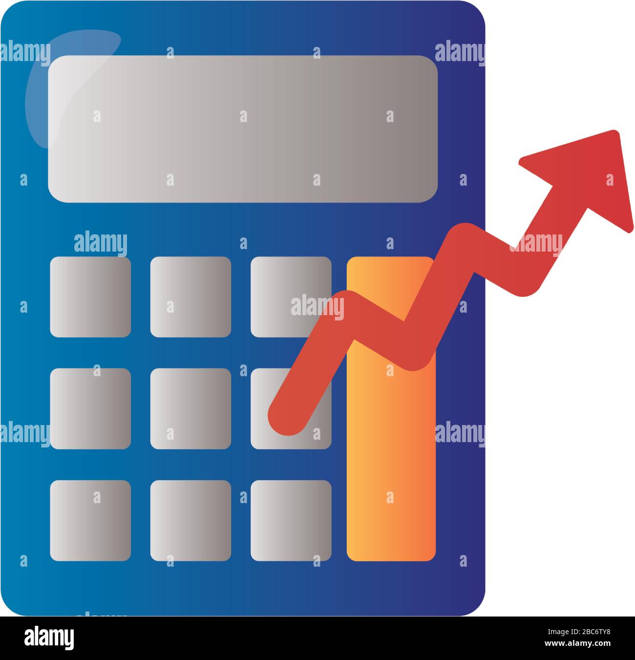 calculator with arrow up infographic degradient style Stock Vector ...