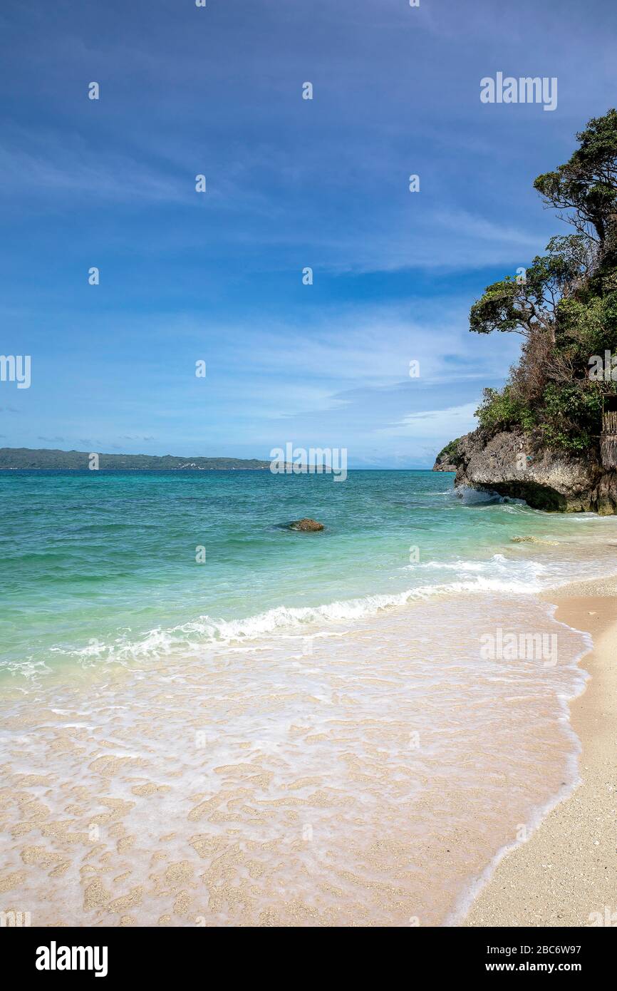 Boracay Island beautiful beach puka shell beach, Philippines Stock ...
