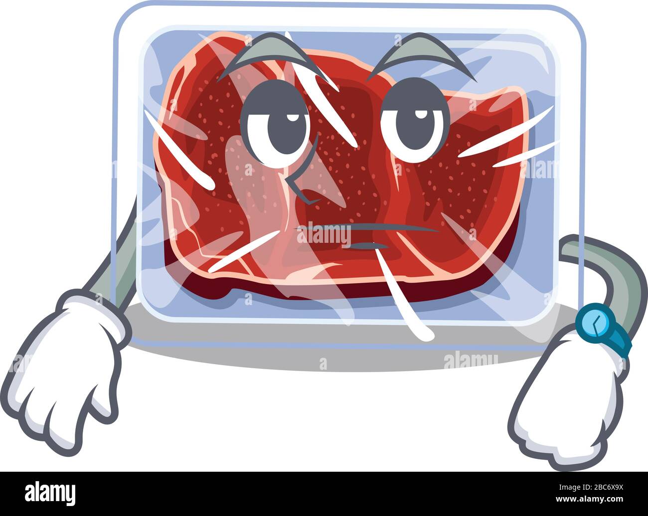 Mascot design of frozen beef showing waiting gesture Stock Vector Image ...