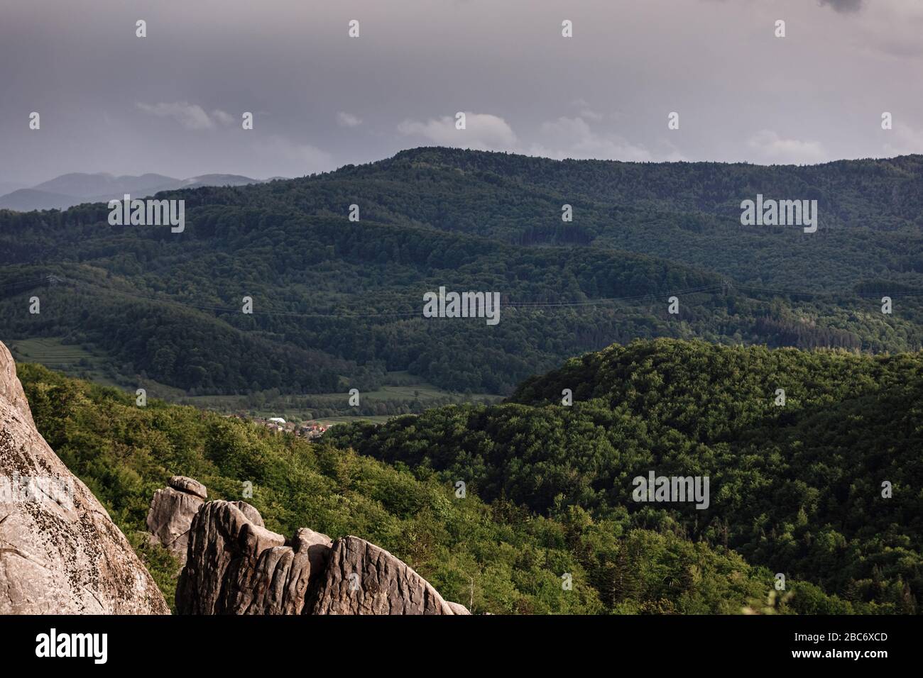 Mountain green hill valey landscape. Green mountain valley view ...