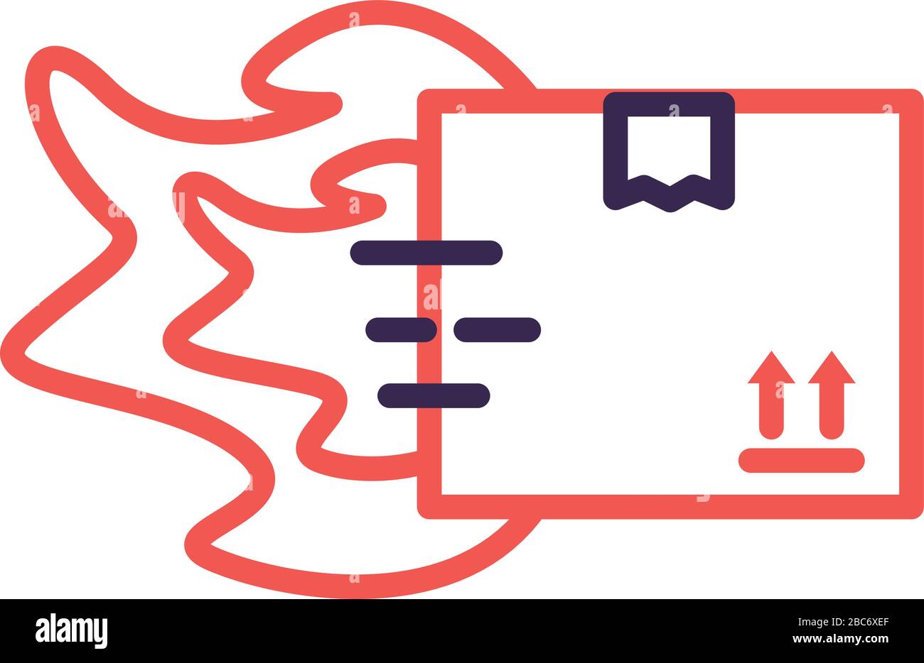 box carton packing on fire line style Stock Vector Image & Art - Alamy