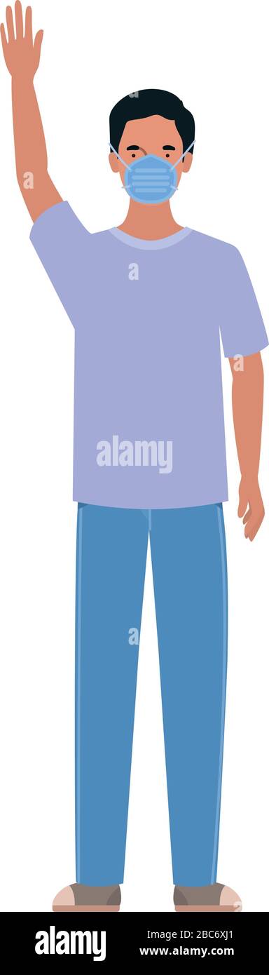 Avatar man with medical masks vector design Stock Vector Image & Art ...