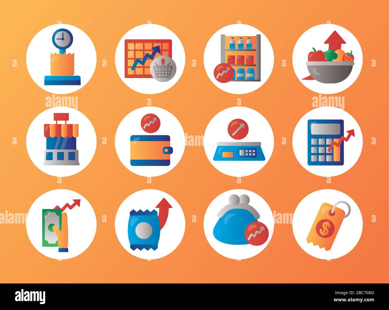 bundle of price hike set icons Stock Vector Image & Art - Alamy