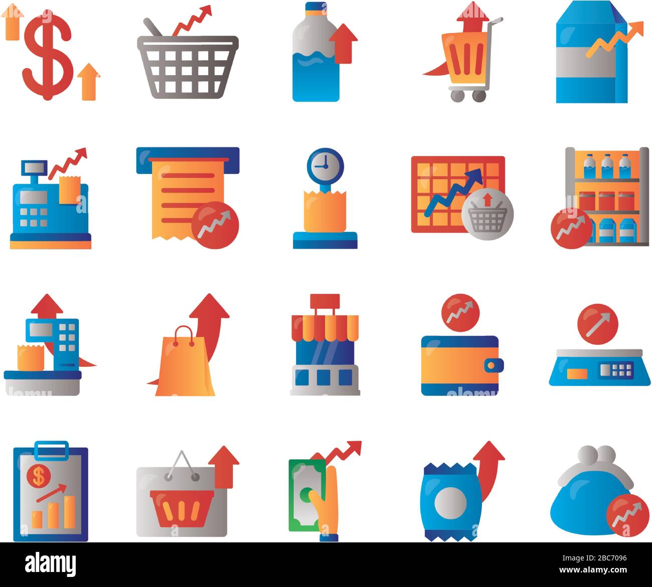 bundle of price hike set icons Stock Vector Image & Art - Alamy