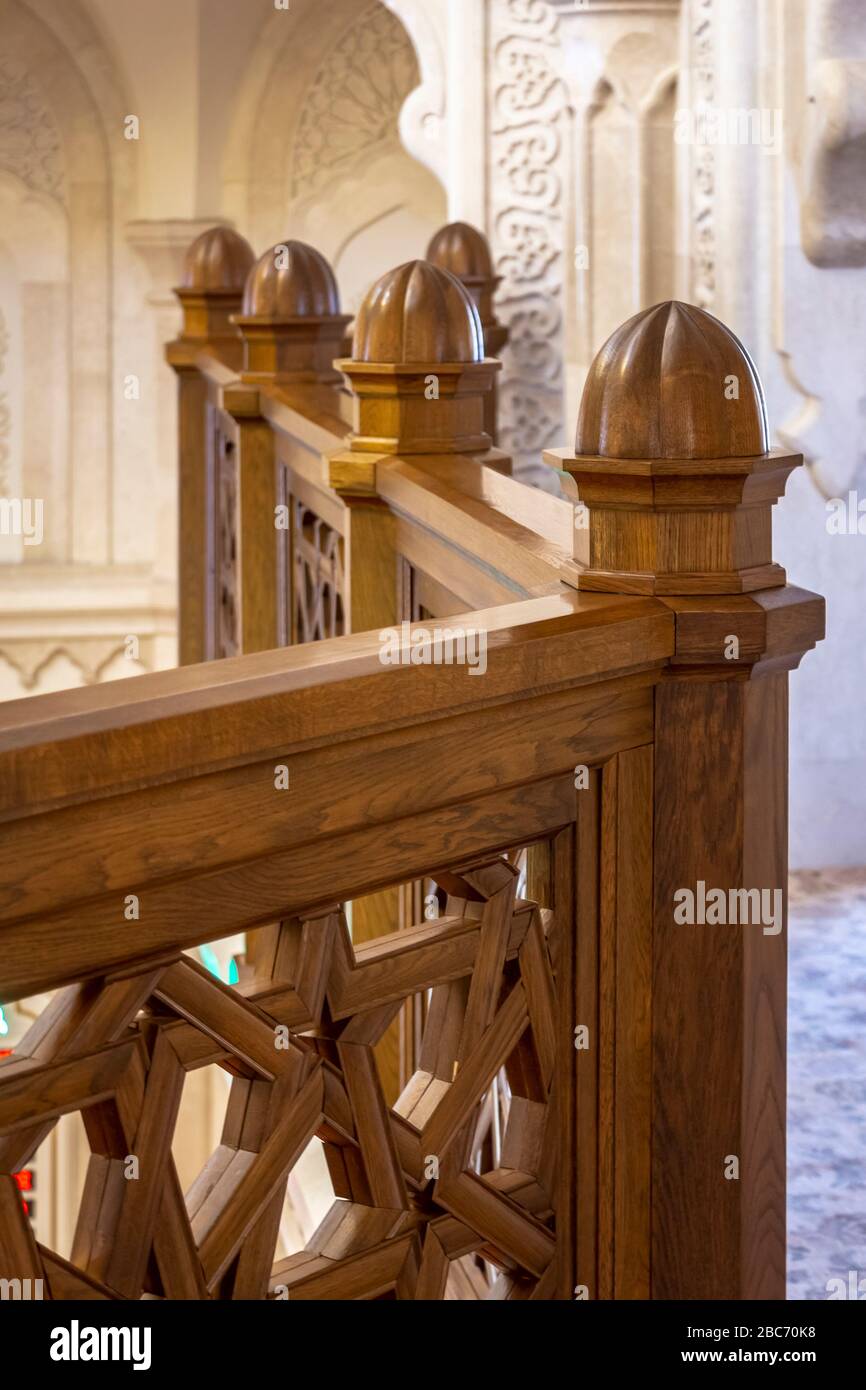 Railings in the Arabic style inside the mosque Stock Photo - Alamy