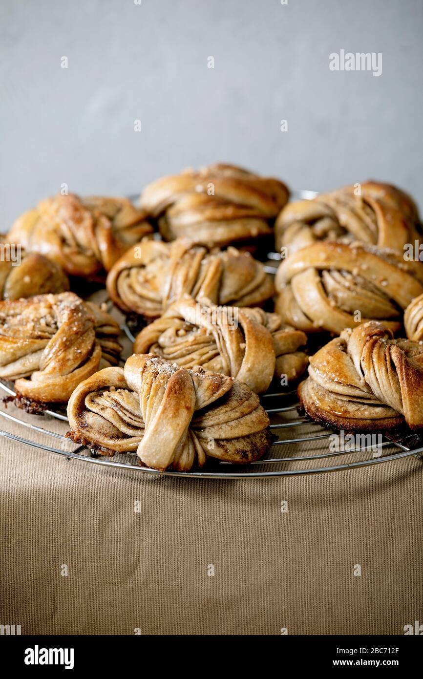 Swedish cardamom buns Kanelbulle Stock Photo - Alamy