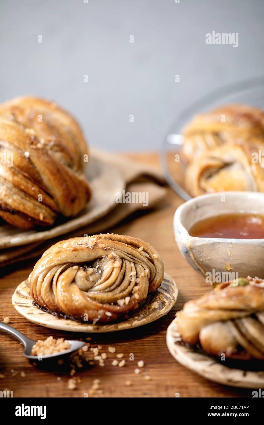 Swedish cardamom buns Kanelbulle Stock Photo - Alamy