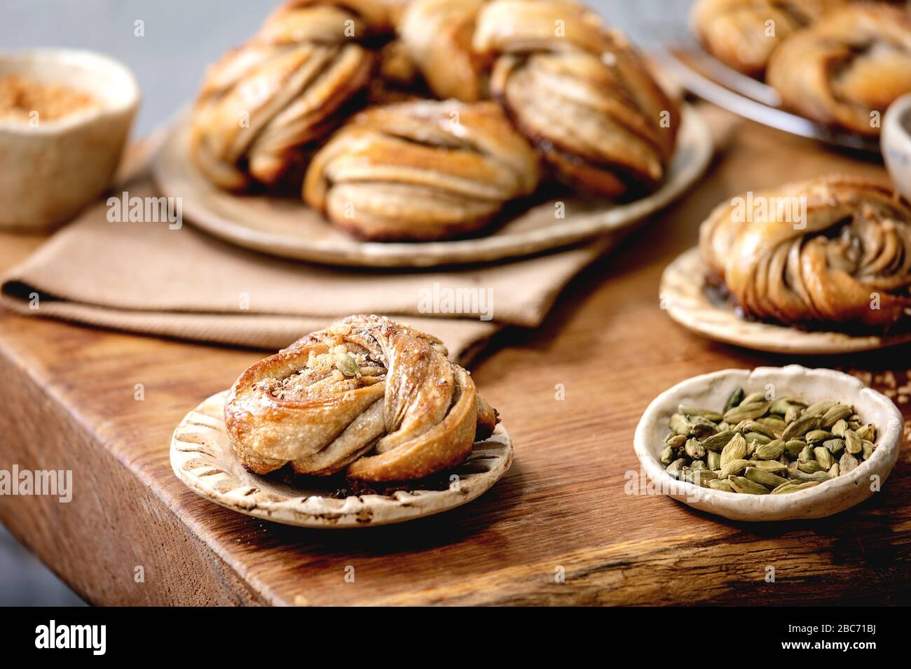 Swedish cardamom buns Kanelbulle Stock Photo - Alamy