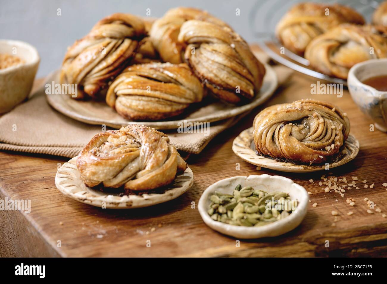 Swedish cardamom buns Kanelbulle Stock Photo - Alamy