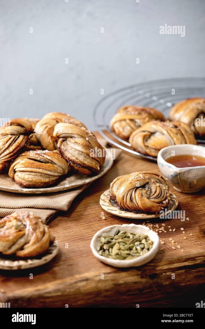 Swedish cardamom buns Kanelbulle Stock Photo - Alamy