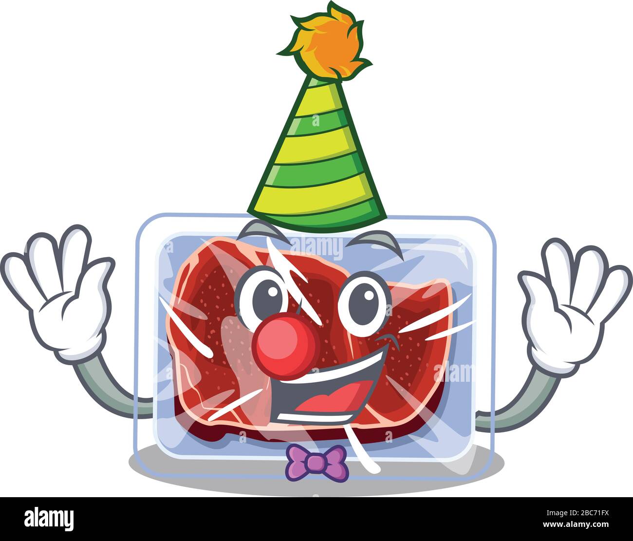 cartoon character design concept of cute clown frozen beef Stock Vector ...