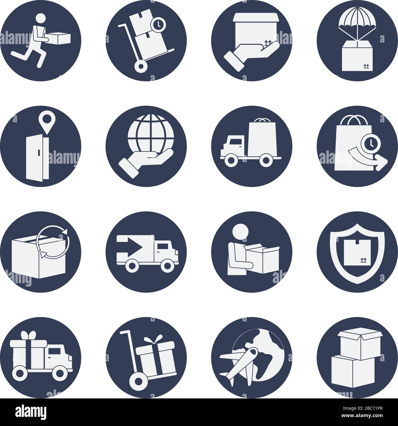 trucks and delivery icon set over white background, block style, vector ...