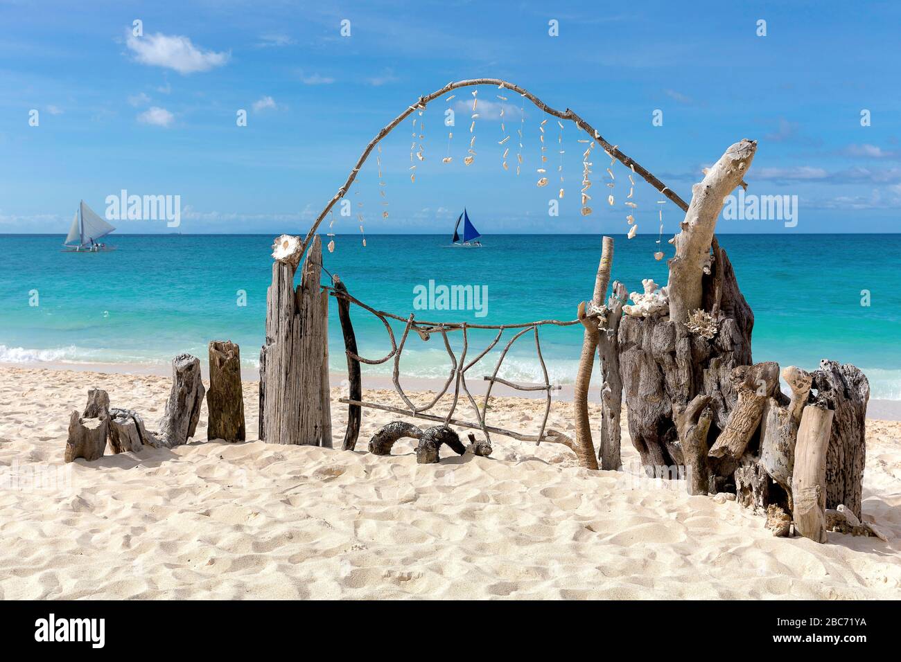 Boracay Island beautiful beach puka shell beach, Philippines Stock ...