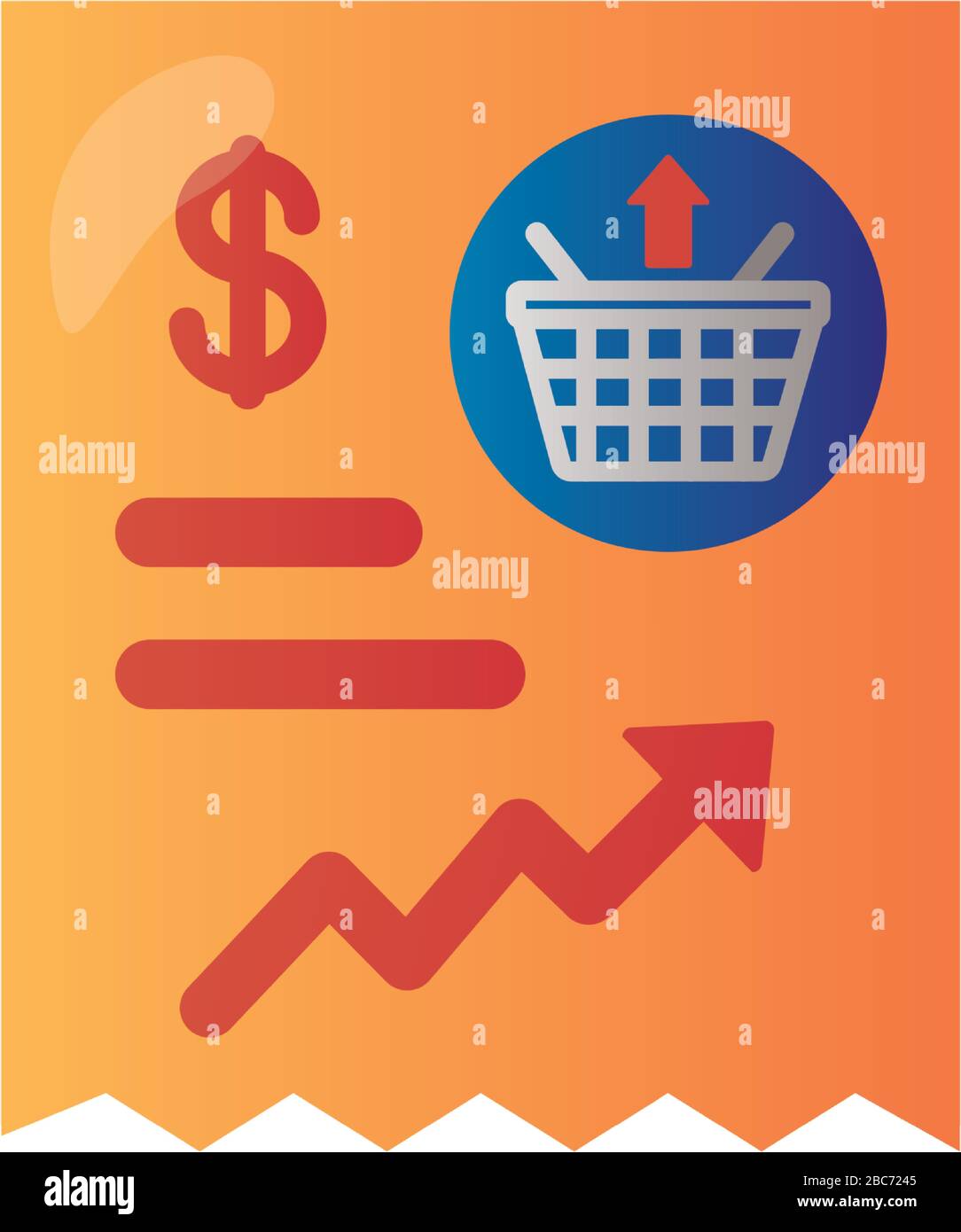 price hike receipt with arrow up infographic degradient style Stock ...