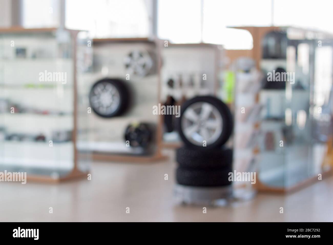 Spare parts and accessories for vehicles. Autoshop. Themed blur ...