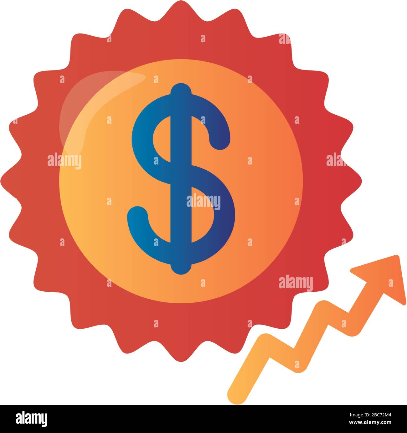 price hike in seal with arrow up infographic degradient style Stock ...