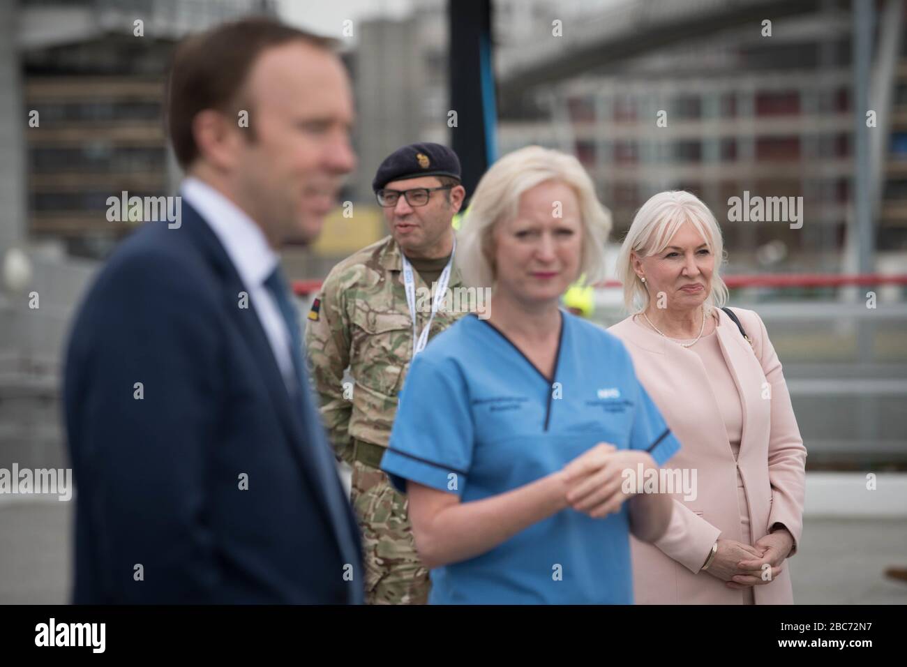 Nadine dorries mp opening nhs nightingale hospital excel centre hi-res ...