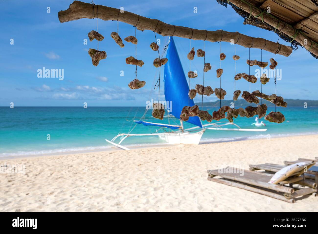 Boracay Island beautiful beach puka shell beach, Philippines Stock ...