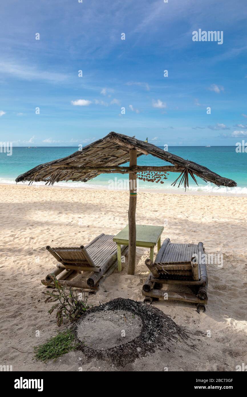 Boracay Island beautiful beach puka shell beach, Philippines Stock ...