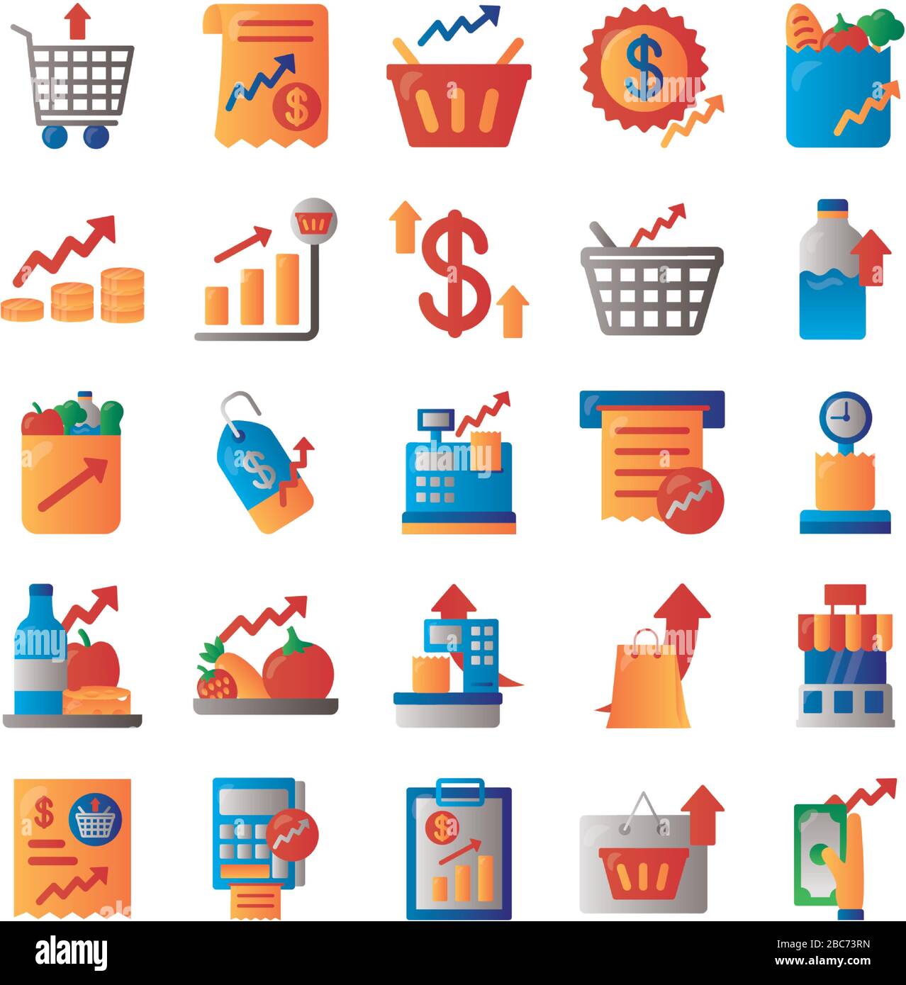 bundle of price hike set icons Stock Vector Image & Art - Alamy