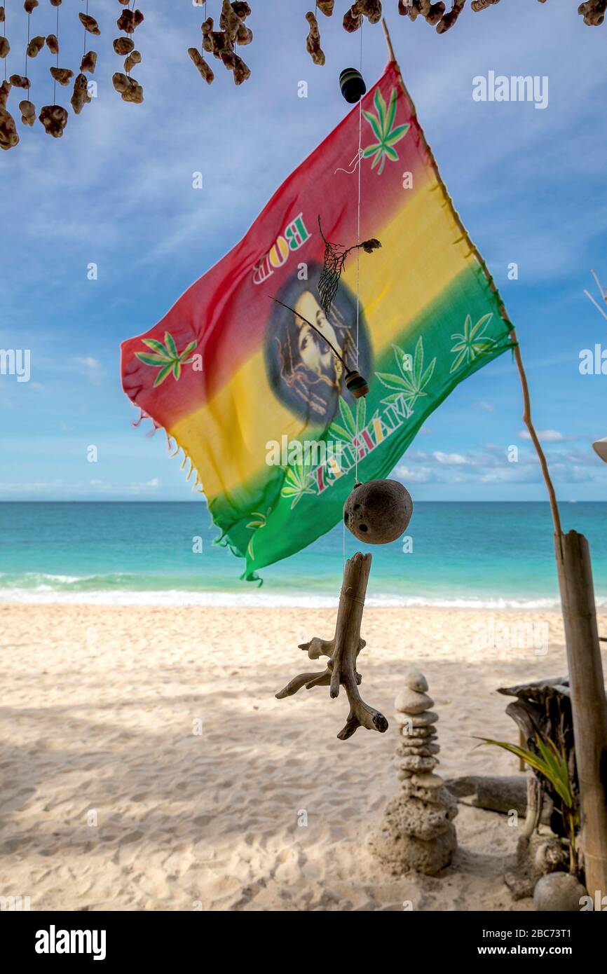 Boracay Island beautiful beach puka shell beach, Philippines Stock ...