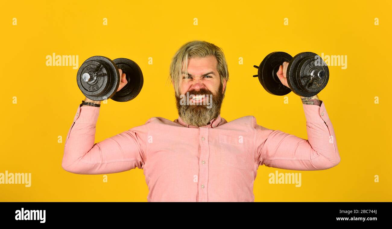 Stronger every day. Sportsman training strong muscles. Fitness ...