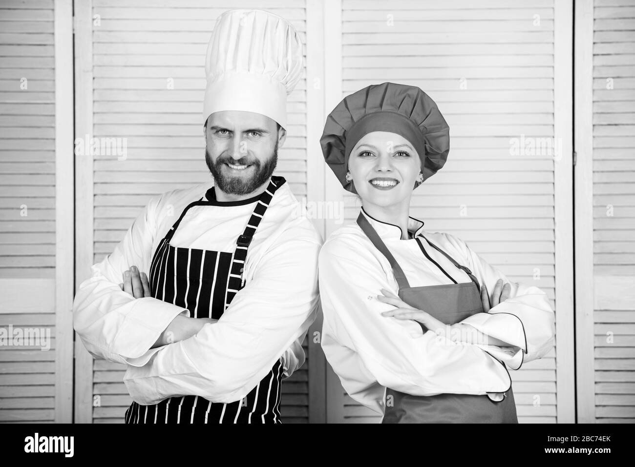 Welcome on cooking courses. couple in love with perfect food. Family ...