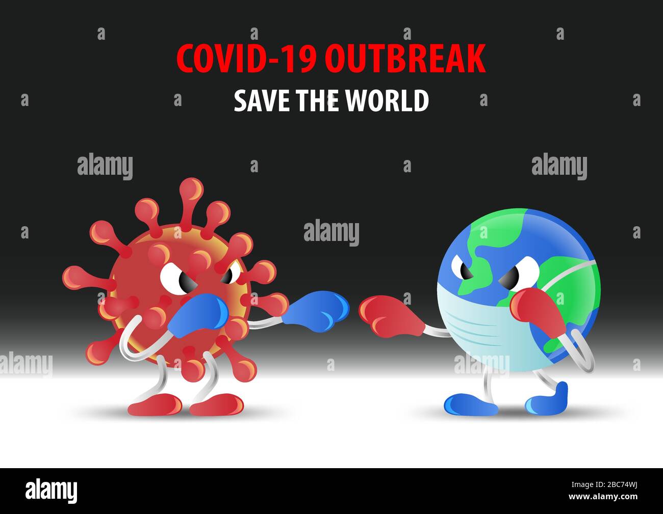 concept art of virus and globe are fighting each other in cartoon ...