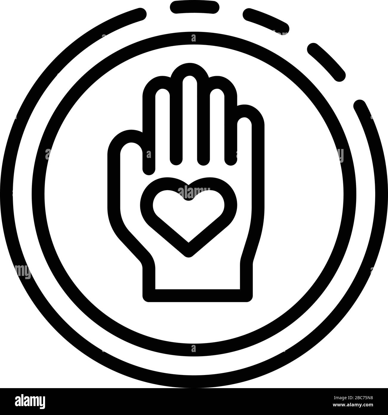 Hand volunteer charity icon, outline style Stock Vector Image & Art - Alamy