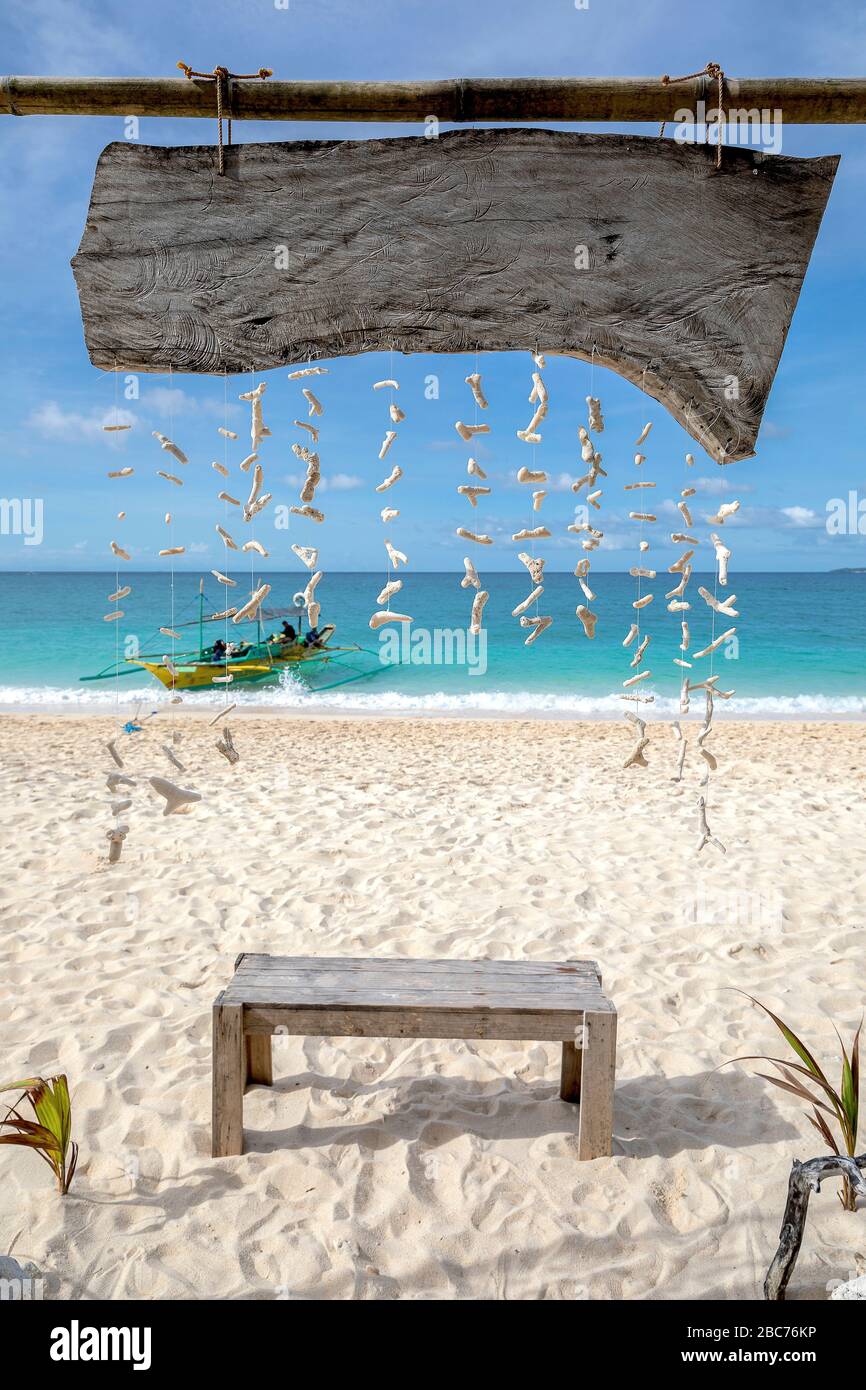 Boracay Island beautiful beach puka shell beach, Philippines Stock ...