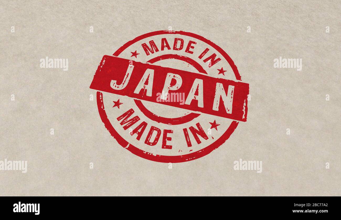 Made in Japan stamp icons in few color versions. Factory, manufacturing ...