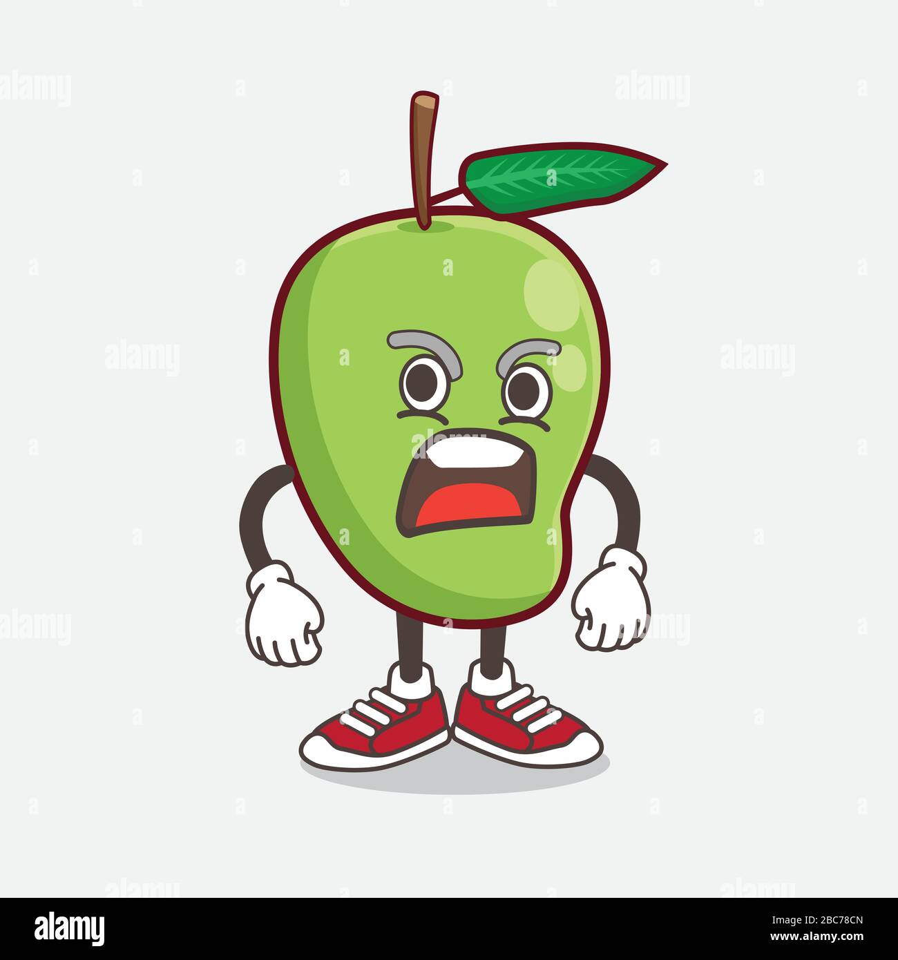 Green Mango Mascot Character Vector Illustration Stock Vector Image ...
