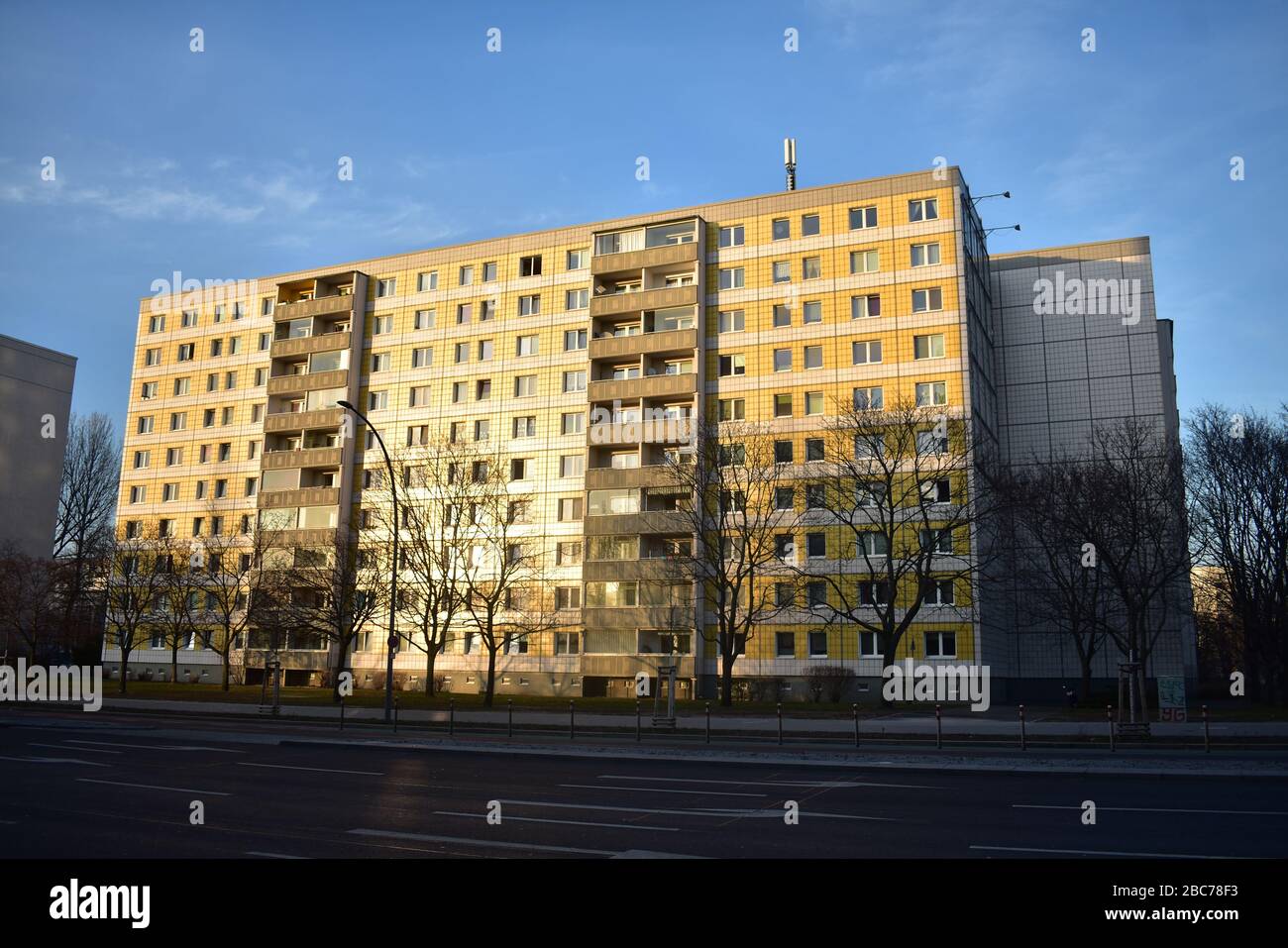 Giant block apartment buildings in Friedrichschain Berlin Stock Photo ...
