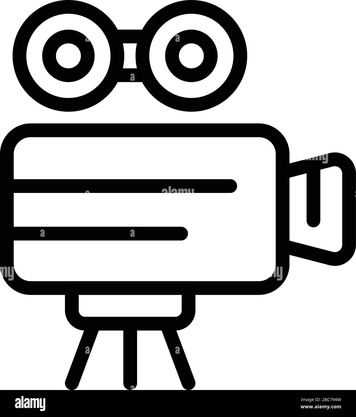 Retro video camera icon, outline style Stock Vector Image & Art - Alamy