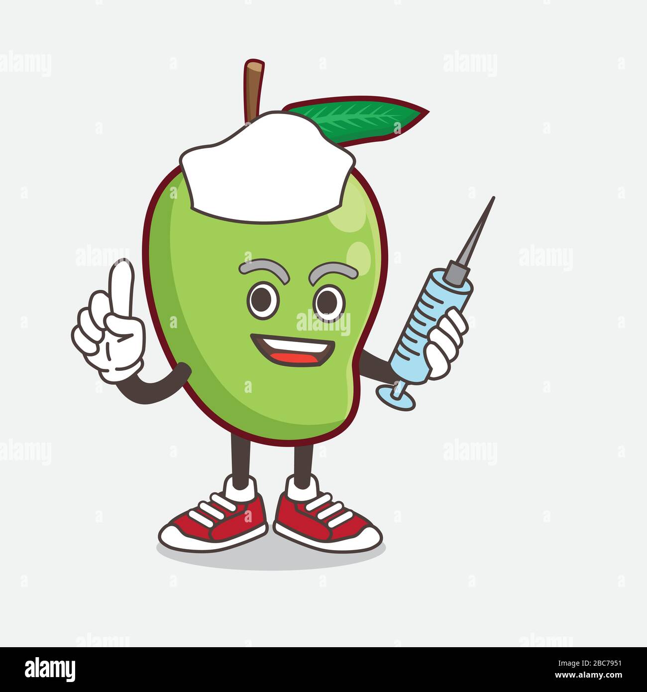 Green Mango Mascot Character Vector Illustration Stock Vector Image ...