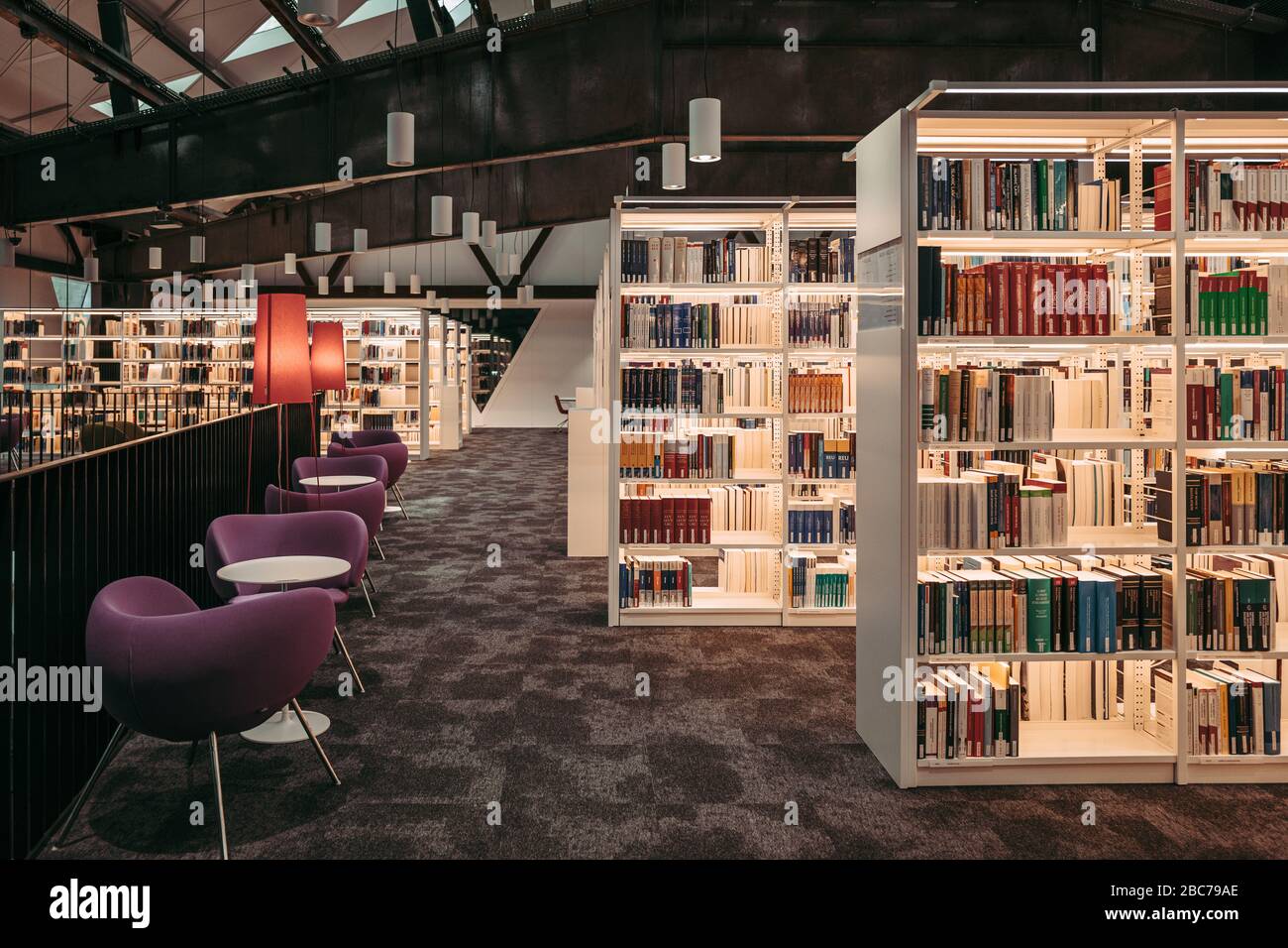 BELVAL, LUXEMBOURG / JULY 2019: inside architecture in the university ...