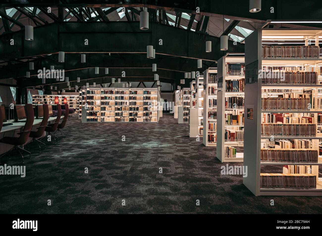 BELVAL, LUXEMBOURG / JULY 2019: inside architecture in the university ...