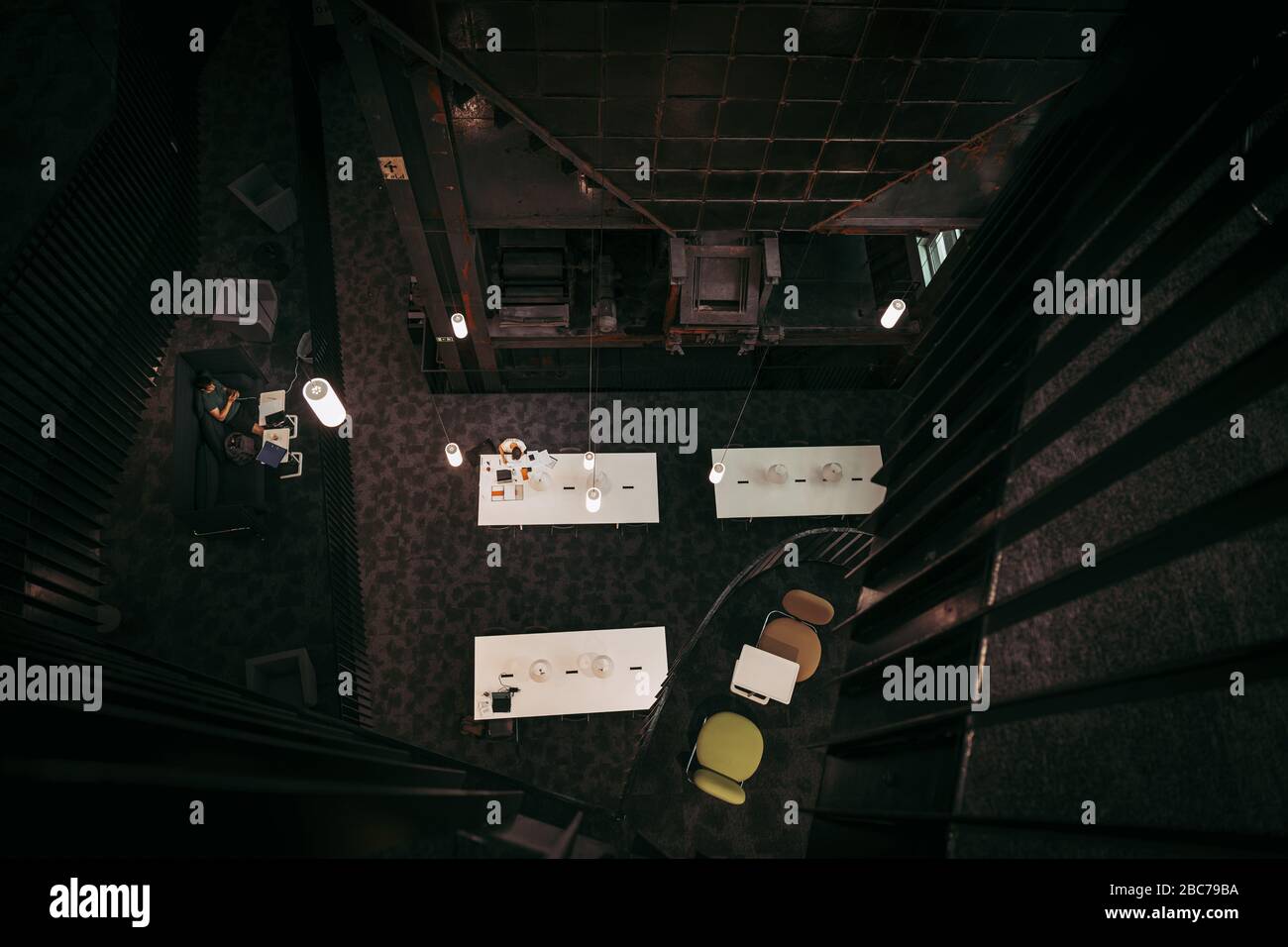 BELVAL, LUXEMBOURG / JULY 2019: inside architecture in the university ...