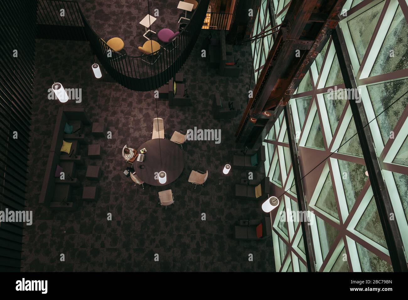 BELVAL, LUXEMBOURG / JULY 2019: inside architecture in the university ...