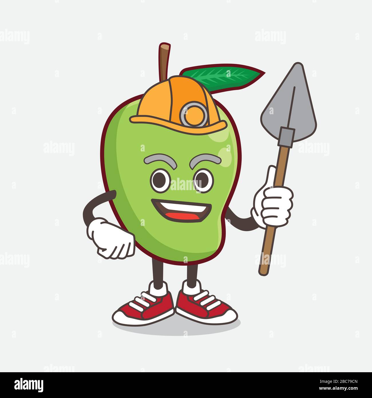 Green Mango Mascot Character Vector Illustration Stock Vector Image ...