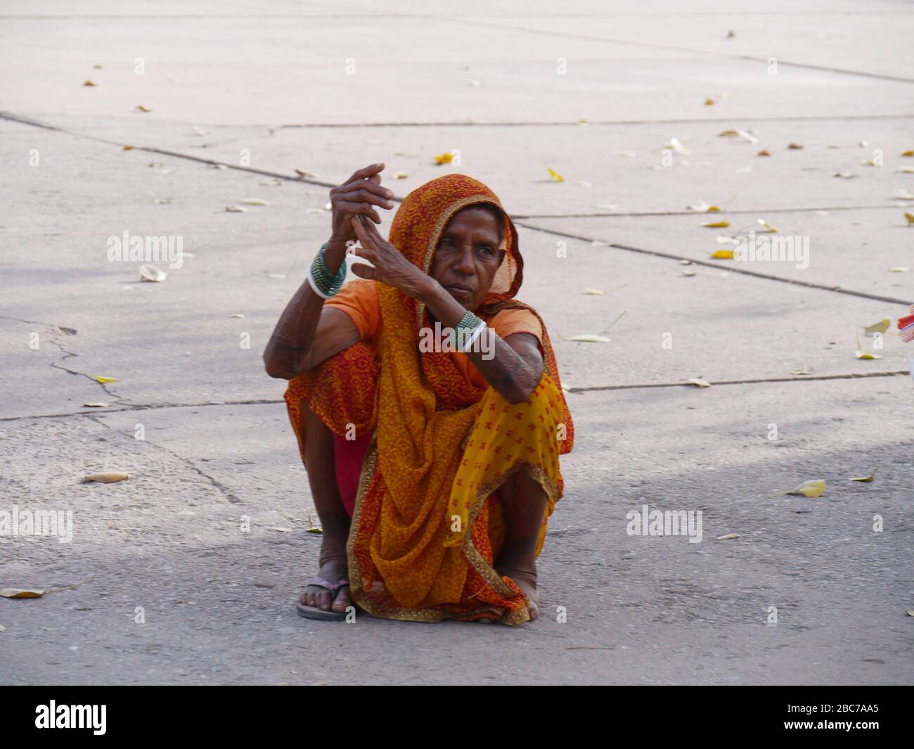 Agra, Uttar Pradesh, India- March 2018: A woman wearing traditional ...