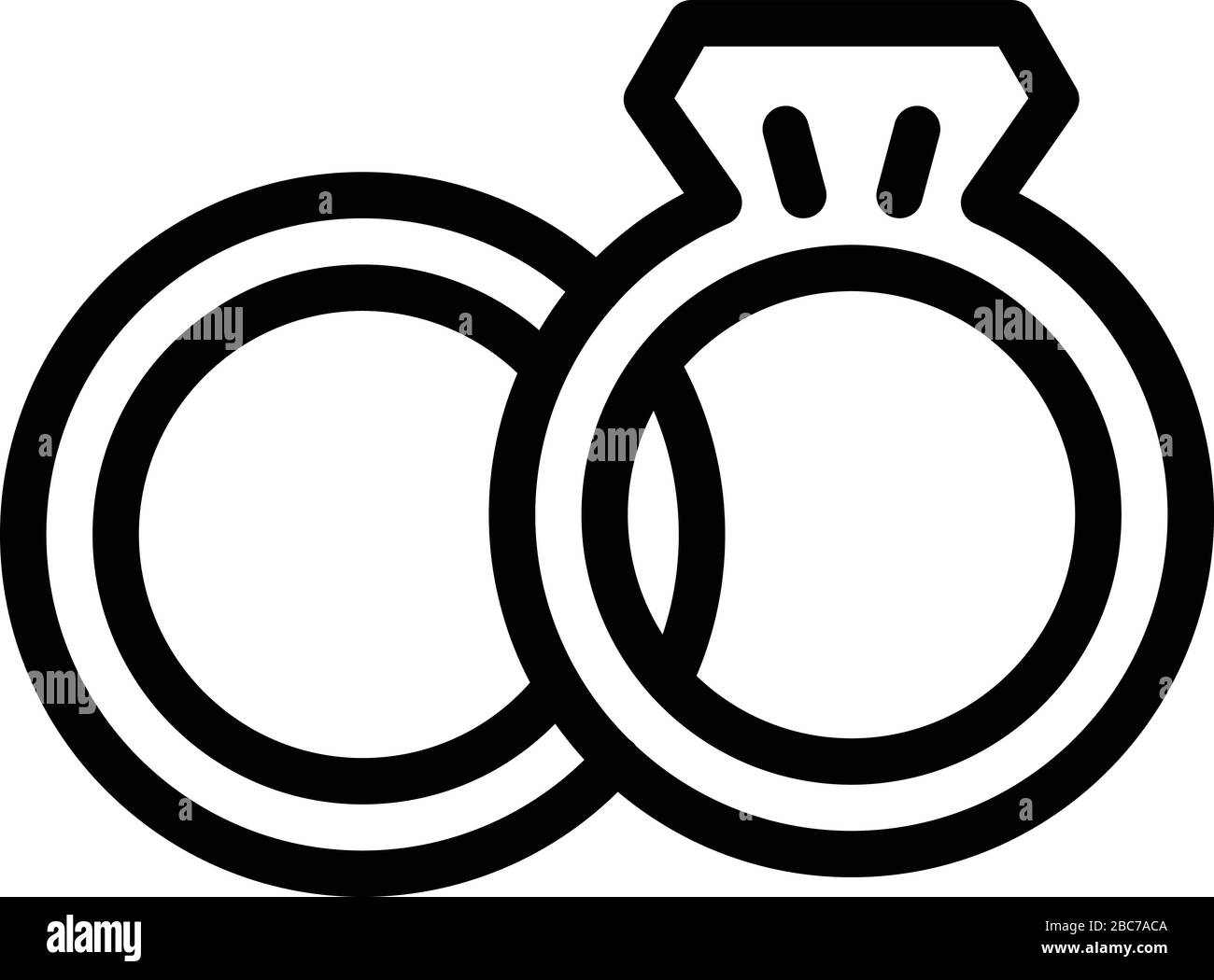 Wedding rings icon, outline style Stock Vector Image & Art - Alamy