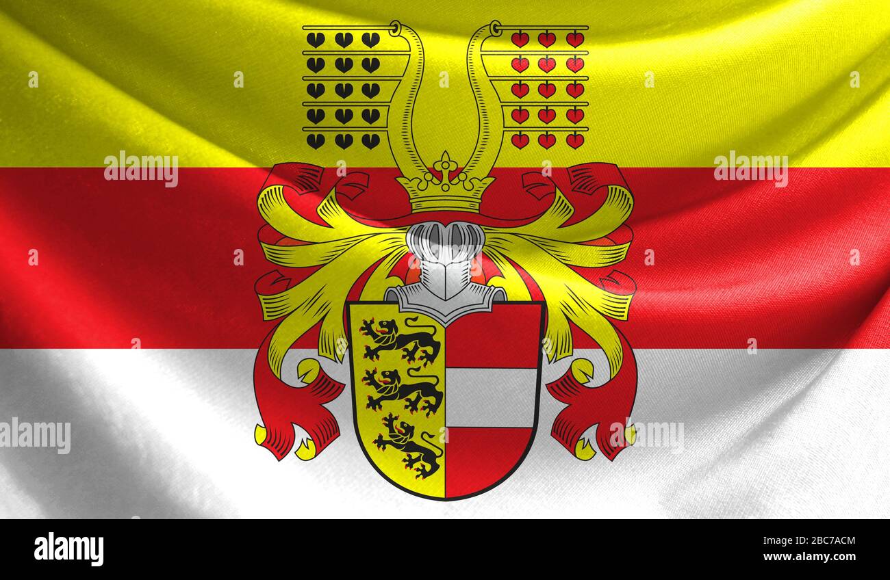 Realistic flag of Carinthia on the wavy surface of fabric Stock Photo ...