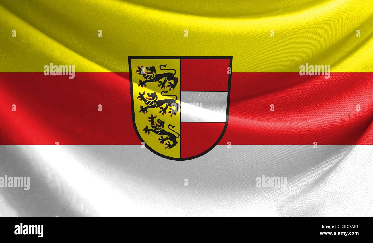 Realistic flag of Carinthia on the wavy surface of fabric Stock Photo ...