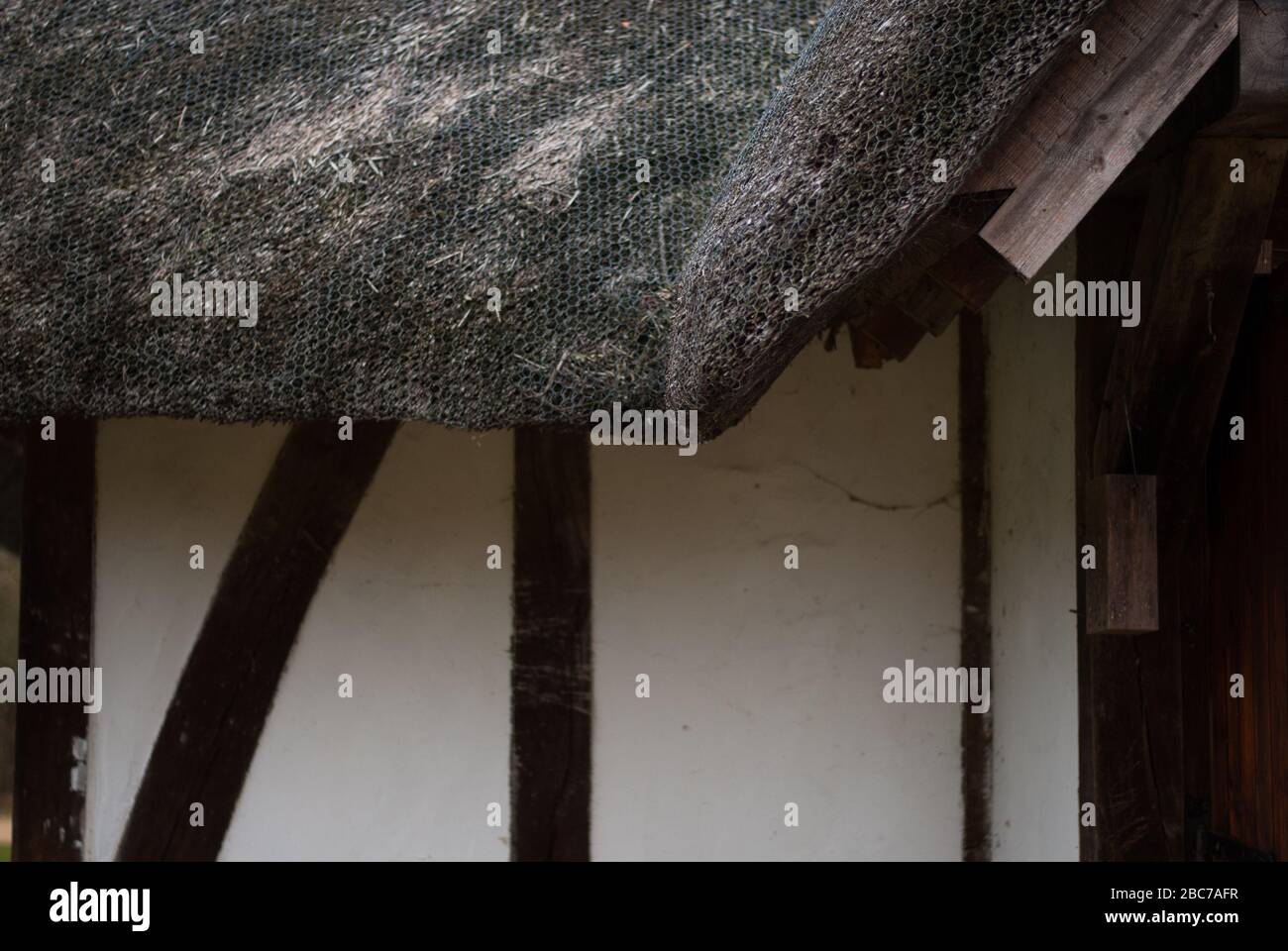 Timber Cottage Bark Thatched Roof Wetland Centre, Queen Elizabeth's ...
