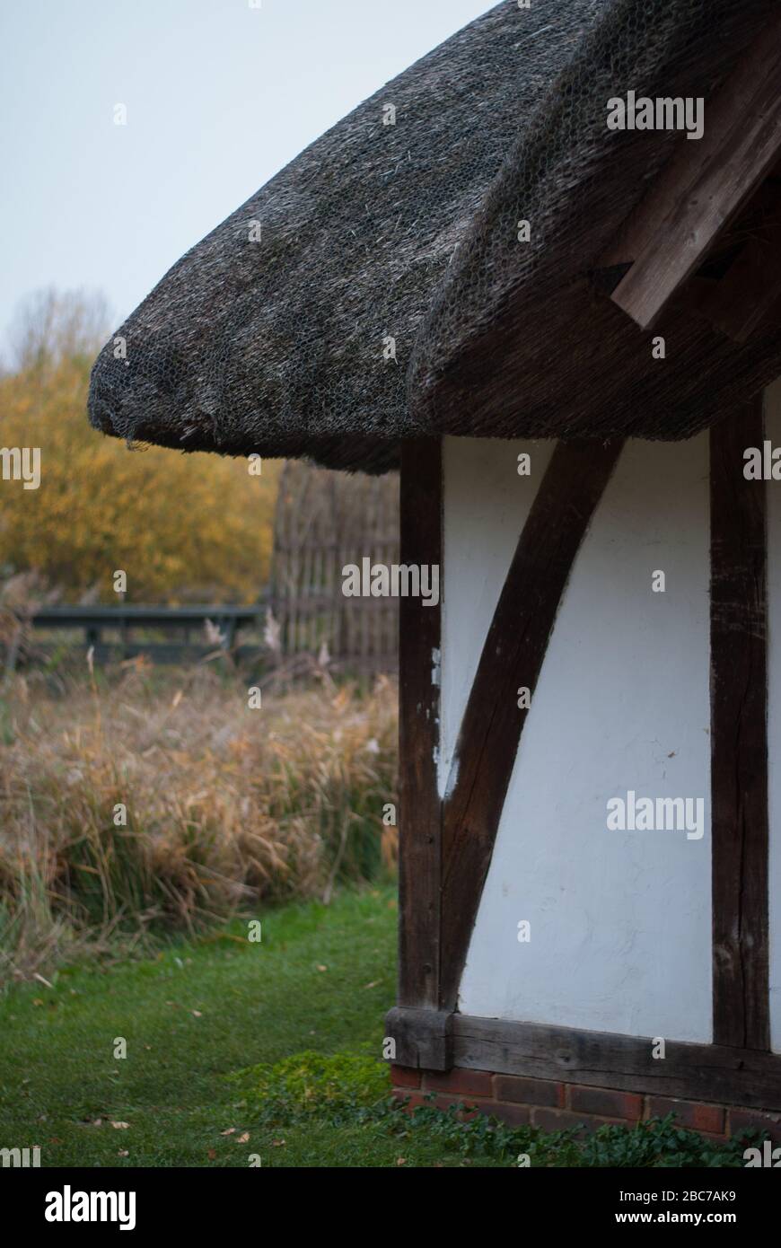 Timber Cottage Bark Thatched Roof Wetland Centre, Queen Elizabeth's ...