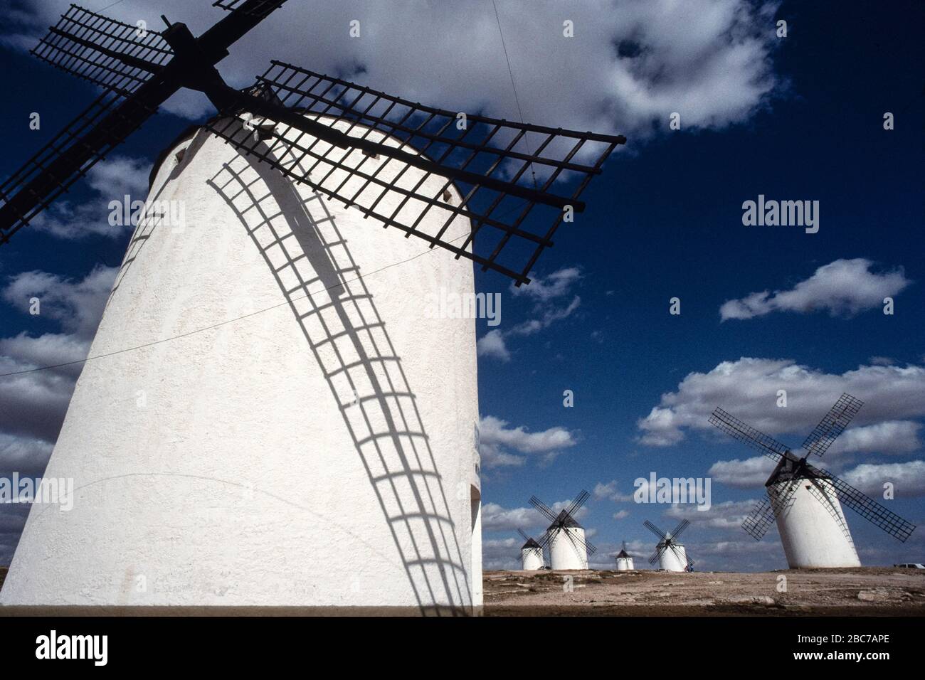 Spain. La Mancha Windmills. La Mancha's traditional windmills like ...