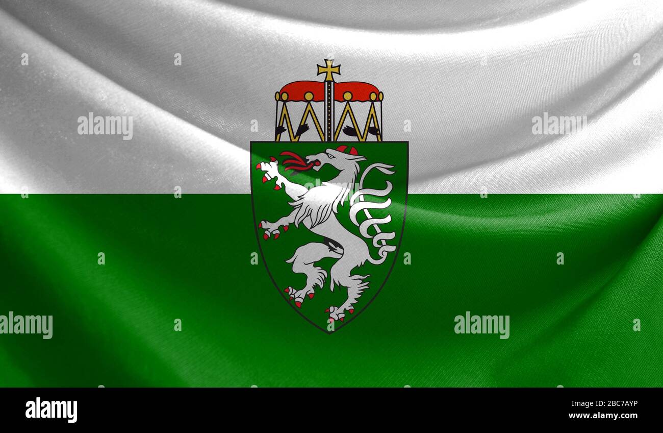 Realistic flag of Styria on the wavy surface of fabric Stock Photo - Alamy